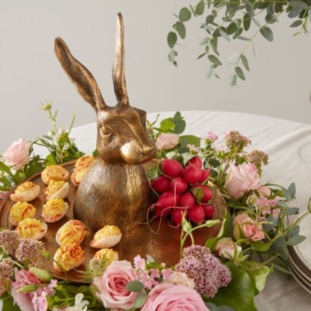 Halcyon Hare Platter – Antique Gold | Cozy Cottage & Co.